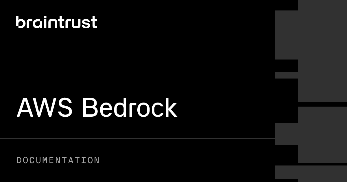 AWS Bedrock - Docs - Braintrust